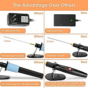 Foam Cutter, Upgraded Electric Hot Knife With Button and Power Light, 100-240V/15W Hot Knife 10CM Styrofoam Cutting Pen with Electronic Voltage Transformer Adaptor