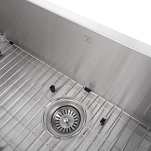 ZLINE 33" Meribel Undermount Single Bowl Stainless Steel Kitchen Sink with Bottom Grid (SRS-33)