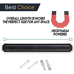 Magnetic Knife Strips (Set Of 2), 15 Inch Magnetic Knife Storage Strip, Knife Holder, Knife Rack, Knife Strip, Kitchen Utensil Holder, Tool Holder, Multipurpose Magnetic Knife Rack