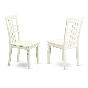 East West Furniture LGLG7-LWH-W Dining Table Set, 7-Piece