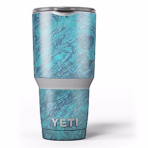 Design Skinz Teal Slate Marble Surface V48 - Skin Decal Vinyl Wrap Kit compatible with the Yeti Rambler Cooler Tumbler Cups