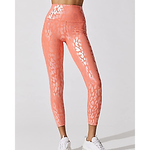 Women 2 Piece Leopard Racerback Sport Bra and Leggings Yoga Suit Crop Gym Top and Pants Workout Outfit(OR-M)