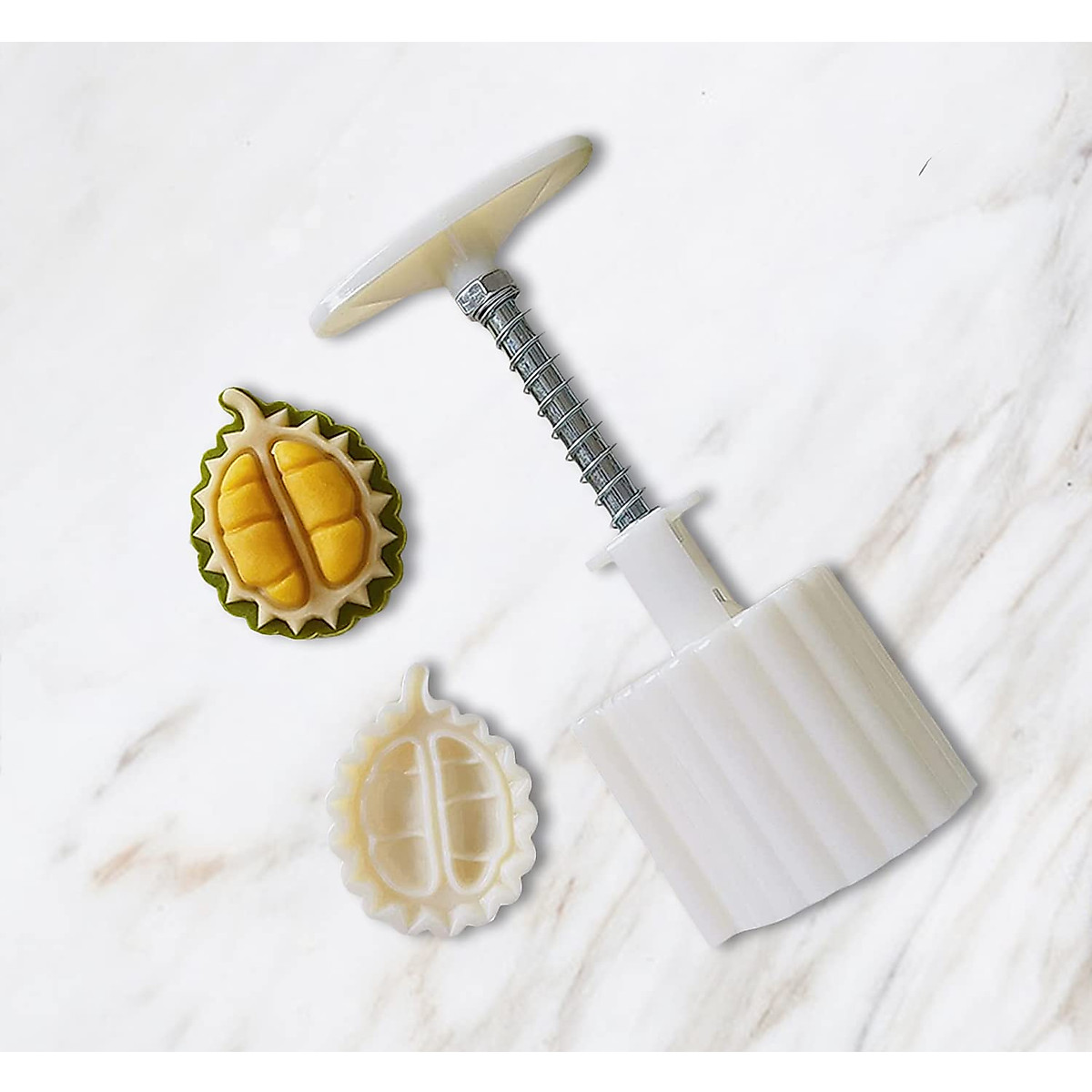 Mooncake Molds with Stamp, Mid-Autumn Festival Moon Cake Mold Set Hand Press mooncake Dessert DIY (1 Grape Stamp-1)