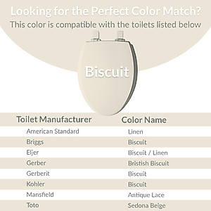 MAYFAIR 887SLOW 346 Affinity Slow Close Removable Plastic Toilet Seat that will Never Loosen, Providing the Perfect Fit, ROUND, Long Lasting Solid Plastic, Biscuit