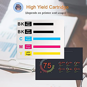 Run Star Remanufactured 126 Ink Cartridge Replacement for Epson 126 T126 use for Workforce 435 520 545 635 645 WF-3520 WF-3530 WF-3540 WF-7010 WF-7510 WF-7520 Stylus NX430 Printer, 5 Pack