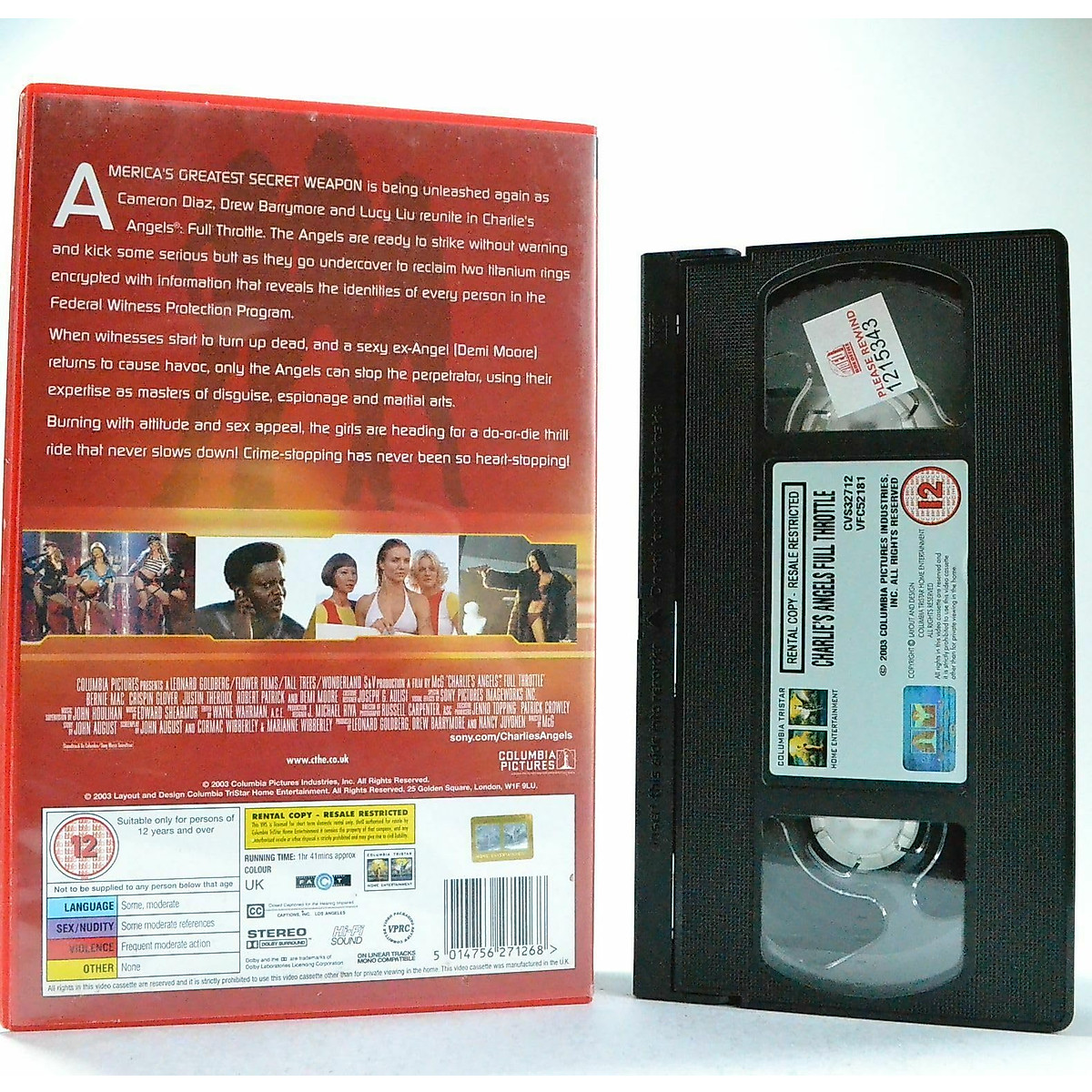 Charlie's Angels: Full Throttle - Action/Comedy (2003) - Large Box - Pal VHS