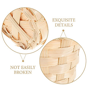 SAFIGLE Wicker Trash Can Bathroom Trash Can Bamboo Desk Paper Wastebasket Straw Basket Weaving Organizer Bamboo Storage Basket Rattan Trash Can