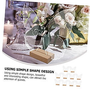 PLAFOPE 10Sets Transparent Butterfly Acrylic Sign Blanks with Wooden Stands Decorative Butterfly Shape Table Signs for Weddings Parties and Events Ideal for Table Decor and Place Settings