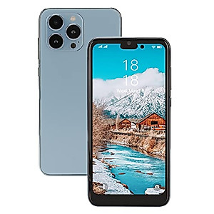 I14proMax Unlocked Cell Phone, 6.3in HD Screen Smartphone, Dual Sim 4G Mobile Phone, 6+128G, 8MP + 16MP, 4000mAh, Face ID, BT, FM, WiFi, for Android12,Blue