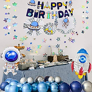 Holographic Big Star Party Decorations Hanging Iridescent Stars Garlands for Birthday Party Decor Rainbow Star Banner for Unicorn Theme Starry Night Baby Shower Wedding Kids Party Paper Streamer