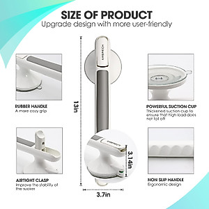 Kasrech Shower Handle (2 Pack),12 Inch Grab Bars with Strong Suction Cup for Bathtubs and Showers,Shower Safety Hand Rail,No Drill Balance Bar for Bathroom,Suitable for Seniors,Elderly,Handicap
