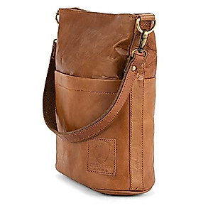 BERLINER BAGS Vintage Leather Shoulder Bag Sofia, Two Strap Crossbody Handbag for Women - Brown