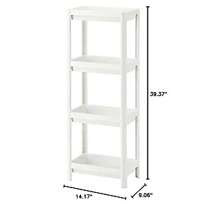 Ikea VESKEN Shelf Unit with TSS Cotton Balls (White, 36x23x100 cm)
