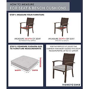 Honeycomb Outdoor Cushion 42" W x 18.5" D x 2.5" T, Textured Solid Indigo Blue Loveseat Bench Cushion