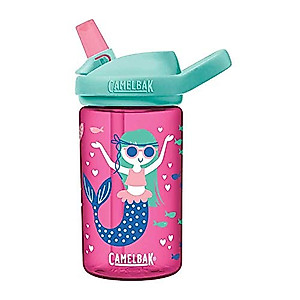 CamelBak eddy+ 14 oz Kids Water Bottle with Tritan Renew – Straw Top, Leak-Proof When Closed, Mermaids & Narwhals