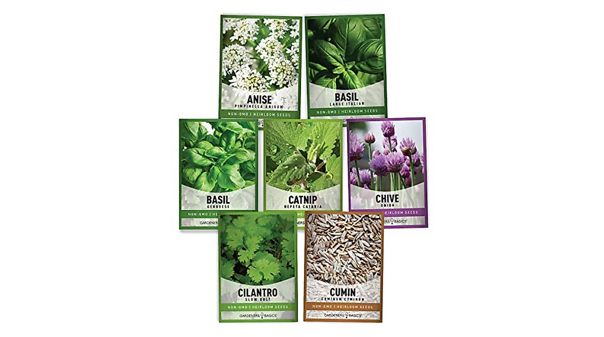 Herb Seeds Pack - 15 Non-GMO, Heirloom Varieties for Indoor & Outdoor ...