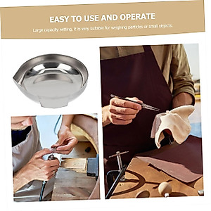 Weigh Boats 2pcs Stainless Steel Weighing Pan Laboratory Weighing Plate Weigh Gram Stainless Steel Metal Trays Plastic Jewels Aluminum Tray Household Scale Tray Weighting Gadget