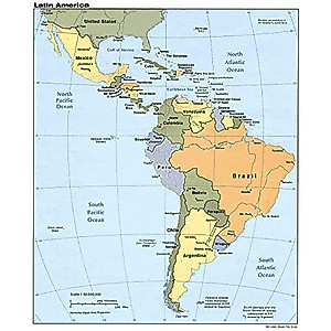 Home Comforts Map - Central America Countries in Latin Cuba Coast Rica Unusual Domincan Rebuplic Map Near Us Vivid Imagery Laminated Poster Print-20 Inch by 30 Inch Laminated Poster