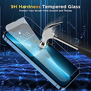 NatuBeau 3 Pack Compatible with iPhone 14 Pro Max Screen Protector 6.7", HD Clear Tempered Glass Screen Protector for iPhone 14 Pro Max, 9H Hardness, Scratch Resistant, Easy Install, Bubble Free, Case Friendly