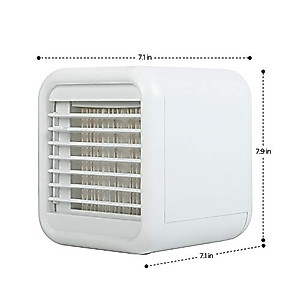 Portable Air Conditioner Fan, Spray humidification, 3 in 1 Air Cooler | Humidifier | Purifier,with 3 Speeds 7 Colors LED Light for Home Office Bedroom