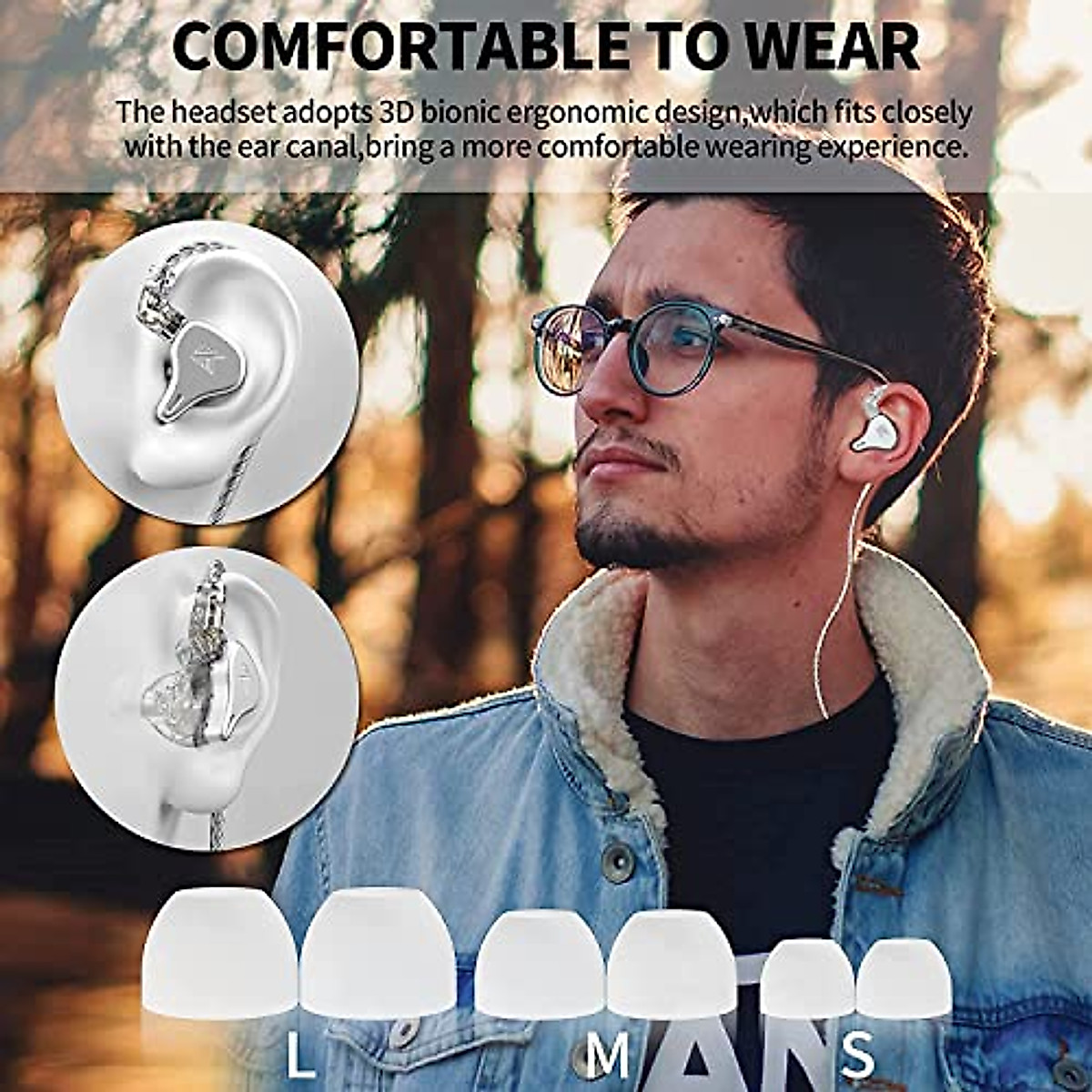 Wired Earbuds in Ear Headphone with Microphone KZ DQ6 in Ear Monitor for Musicians Stereo Sound Earphone 3.5mm Jack Compatible with Android, iPhone, iPad, Laptops, MP3