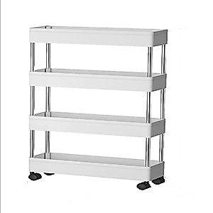 SLNFXC Thicker Material Multi-Layer Storage Cart Rolling Bathroom Organizer Household Rack Mobile Shelf