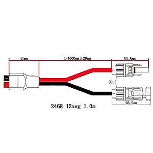 LIXINTIAN Solar Panel Cable Kits, 12AWG for Suaoki, Renogy Solar Generator Portable Powerstation-1 m/3.28ft