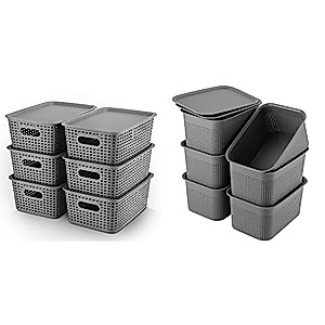 AREYZIN Plastic Storage Bins with Lid for Organizing Space