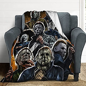 Horror Movie Blanket Collage Art Throw Blanket Warm Plush Cozy Soft Blankets for Chair/Bed/Couch/Sofa Home 40"×50"