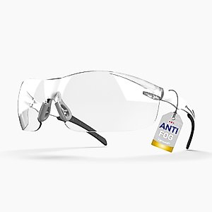 IMPACTABLE ANSI Z87.1 Safety Glasses, Anti-Fog UV Impact Scratch Resistant for Eye Protection at Work, Sports, Shooting, Pickleball, Racquetball, Clear Wraparound Lenses, No-Slip Nose Grip, 1 Pack