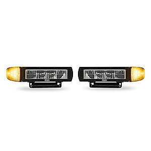 Abrams Snow Plow Lights [Heated Lens] Anti Freeze/Anti Icing Function LED Combination Head Light Kit for Heavy-Duty ATV Snow Plow, Truck Snowplow Road Side Safety Universal Snow Thrower Accessories