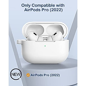UGoCoCue for Airpods Pro 2nd Generation Case Cover 2022, Soft Silicone Skin Cover Shock-Absorbing Full Protective Case with Keychain&Lanyard, Compatible with New Airpods Pro Case [Front LED Visible]
