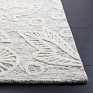Safavieh Jardin Collection 5' x 8' Grey/Ivory JAR727F Handmade Floral Wool Area Rug
