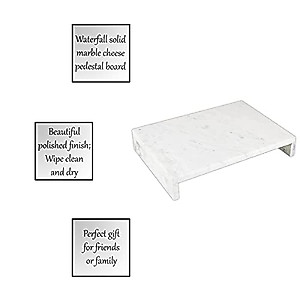 Santa Barbara Design Studio Table Sugar Waterfall Pedestal Cheese Board, 14" x 10", White Marble