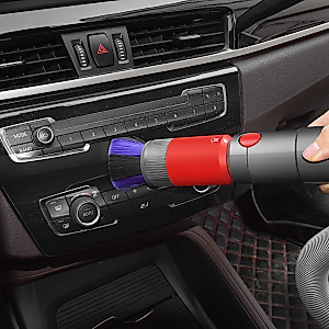 DrRobor Scratch-Free Dusting Brush for Dyson V7 V8 V10 V11 V12 V15, Traceless Soft Dust Brush Attachment with Self Cleaning Design