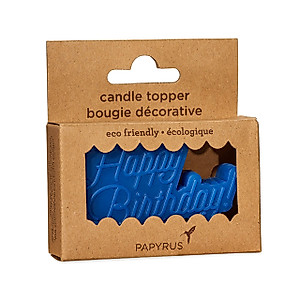 Papyrus Happy Birthday Candle, Blue (1-Count)