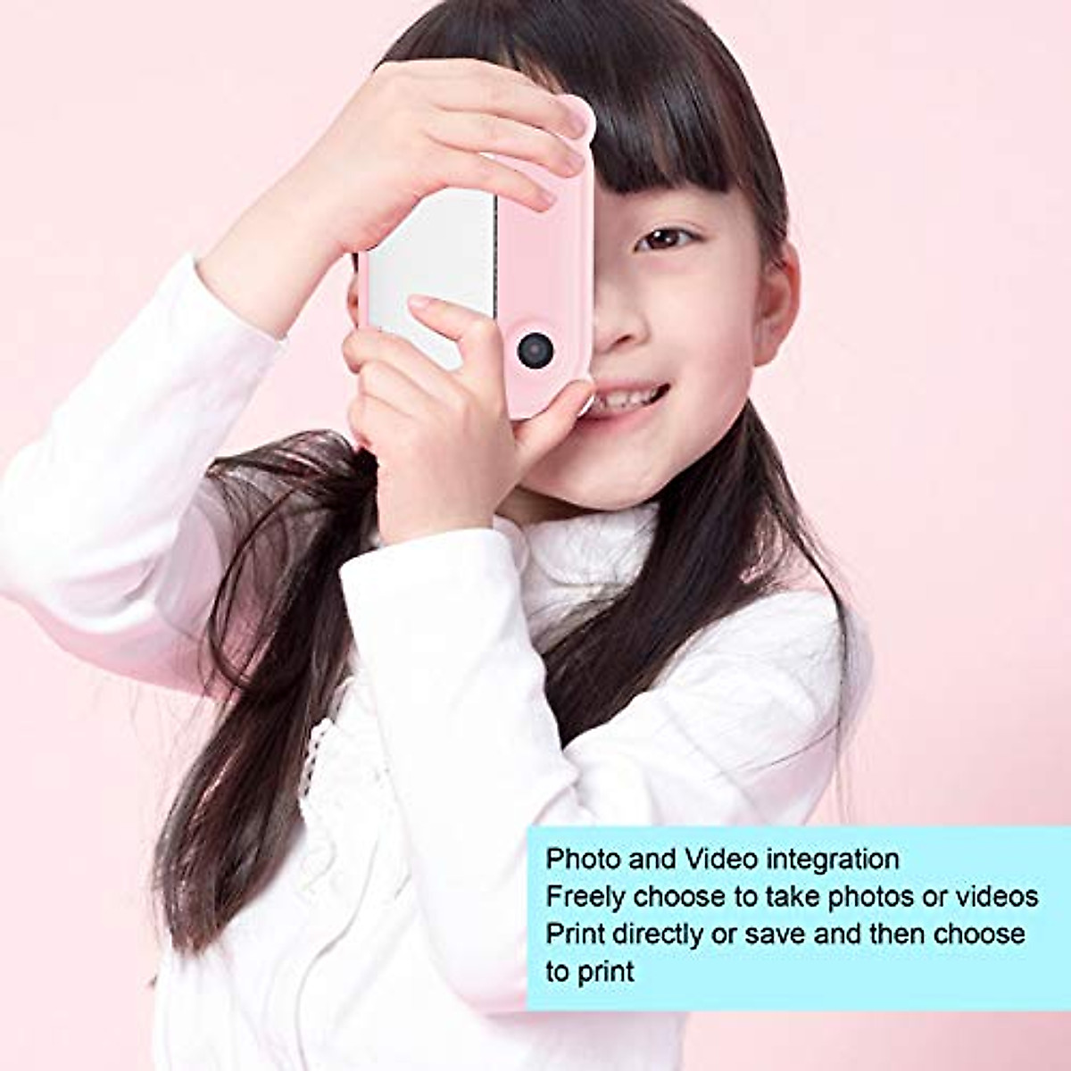 Children Mini Camera, Makes Eyes Less Fatigued 2.4‑Inch IPS Color Screen Kids Digital Camera, Travel Girls for Children Home(Pink)