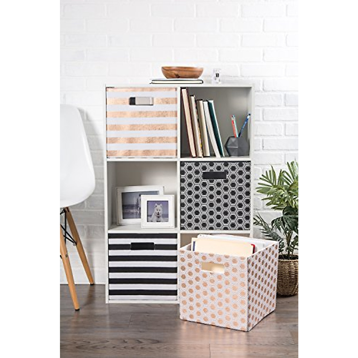 DII Polyester Cube Storage Collection Collapsible Hard Sided Bin, 13x13x13, Black