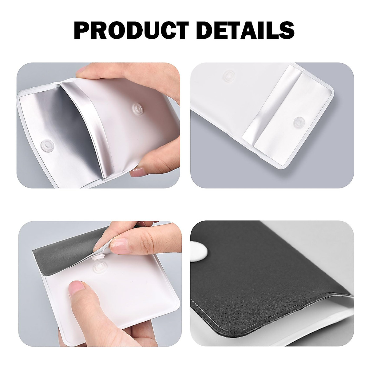 Pocket Ashtray Pouch Fireproof PVC, 4 Pcs Reusable Portable Ashtray With Lid Smell Proof, Cute Travel Ashtray Cigarette Butt Disposal, Cigarette Disposal Outdoor Fancy Black and White for Travel Use