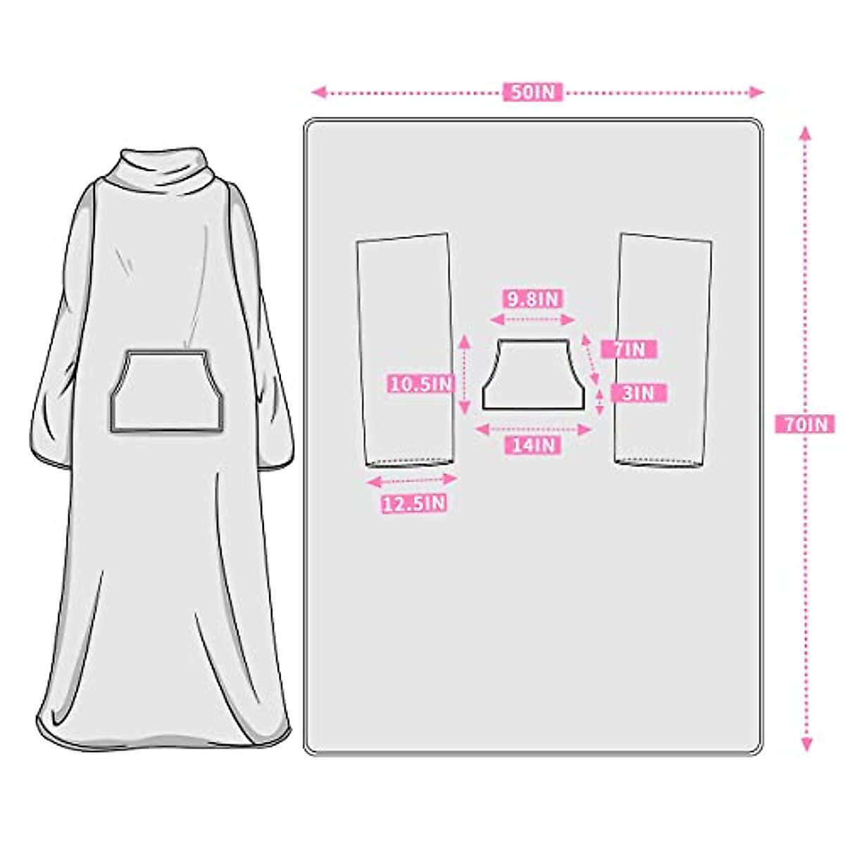 jejeloiu Chocolate Doughnut Fleece Blanket with Sleeves for Women,Whimsical Dessert Wearable Blanket Warm Cozy, Abstract Desserts Food Super Soft Sleeved Throw with Arm, 50"x70", Colorful