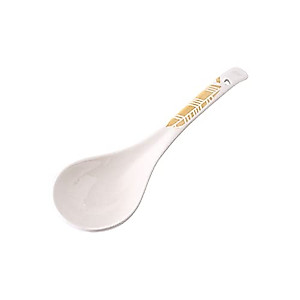 Spoons Silverware Household Large Soup Spoons Ceramic Rice Spoons Thickened Long Handle Spoons Restaurants Serving Soup Spoons Spoon Set (Color : A)