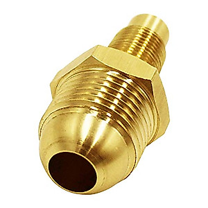 MENSI Gas Orifice Jets Connector Brass Hose Fitting 3/8" Flare x 1/8" MNPT Propane Nozzle for Freestanding Casting Cooking Stove Grill, Turkey Pot Cooker Set of 2