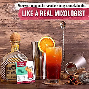 Boston Shaker Cocktail Shaker Set | Professional Bartender Kit with Weighted Martini Mixer, Hawthorne Strainer, Jigger, Mojito Muddler, Mixing Spoon & 2 Liquor Pourers……