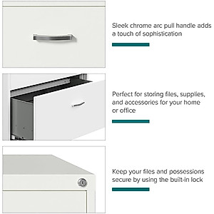 Hirsh Industries Space Solutions 30" W Metal 3 Drawer Home Office File Cabinet White