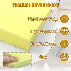 Hlimior 3 Pack 20" x 20" High-Density Foam Cushion Couch Cushion Support for Sagging Seat Curve Furniture Seat Support Under Cushion Sag Repair Replacement Sofa Couch Loveseat Chair ​Sagging Seat