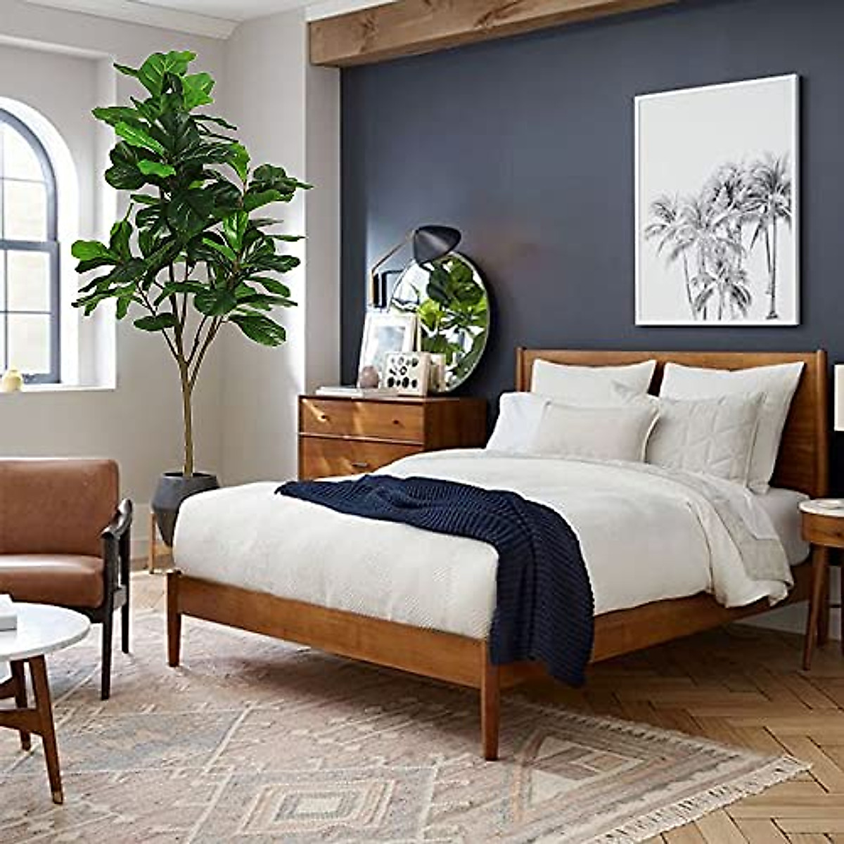 VIAGDO Artificial Fiddle Leaf Fig Tree 6ft Tall 86 Decorative Faux Fiddle Leaves Fake Fig Silk Tree in Pot Artificial Tree for Home Office Living Room Bathroom Corner Decor Indoor