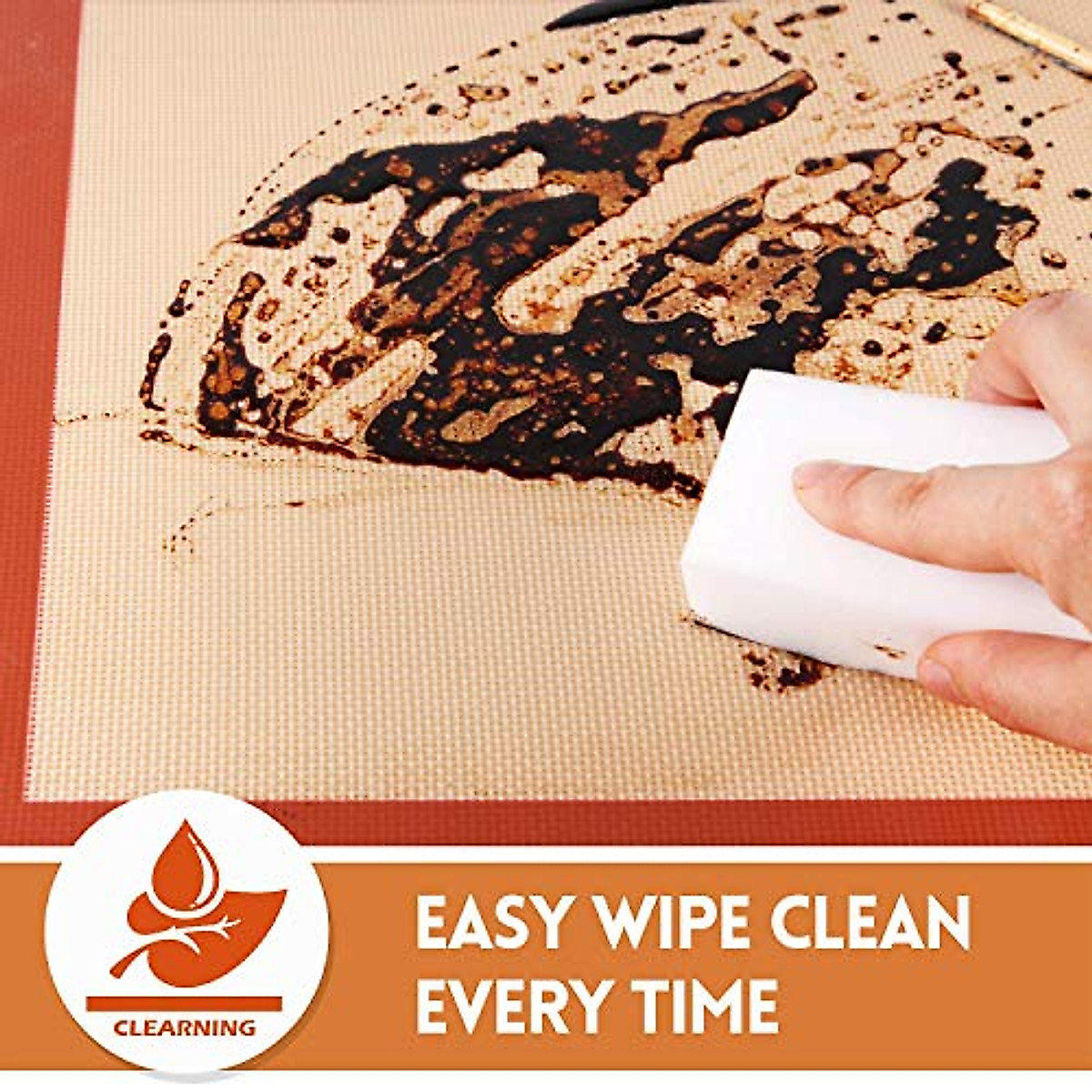 STATINT Non-Stick Silicone Baking Mat, Premium Food Safe - Pack of 2, for Cookie Oven Reusable Mat