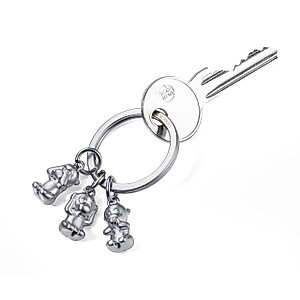 TROIKA THREE MONKEYS – KR17-18/MA – Keyring – emoji monkey – 3 monkeys – See no evil, hear no evil, speak no evil. – keychain, key chain – cast metal– matt – chrome plated – silver – TROIKA-original