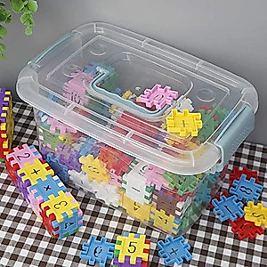 Joyeen 6 Pack Plastic Storage Bins, Clear Latching Boxes with Lids