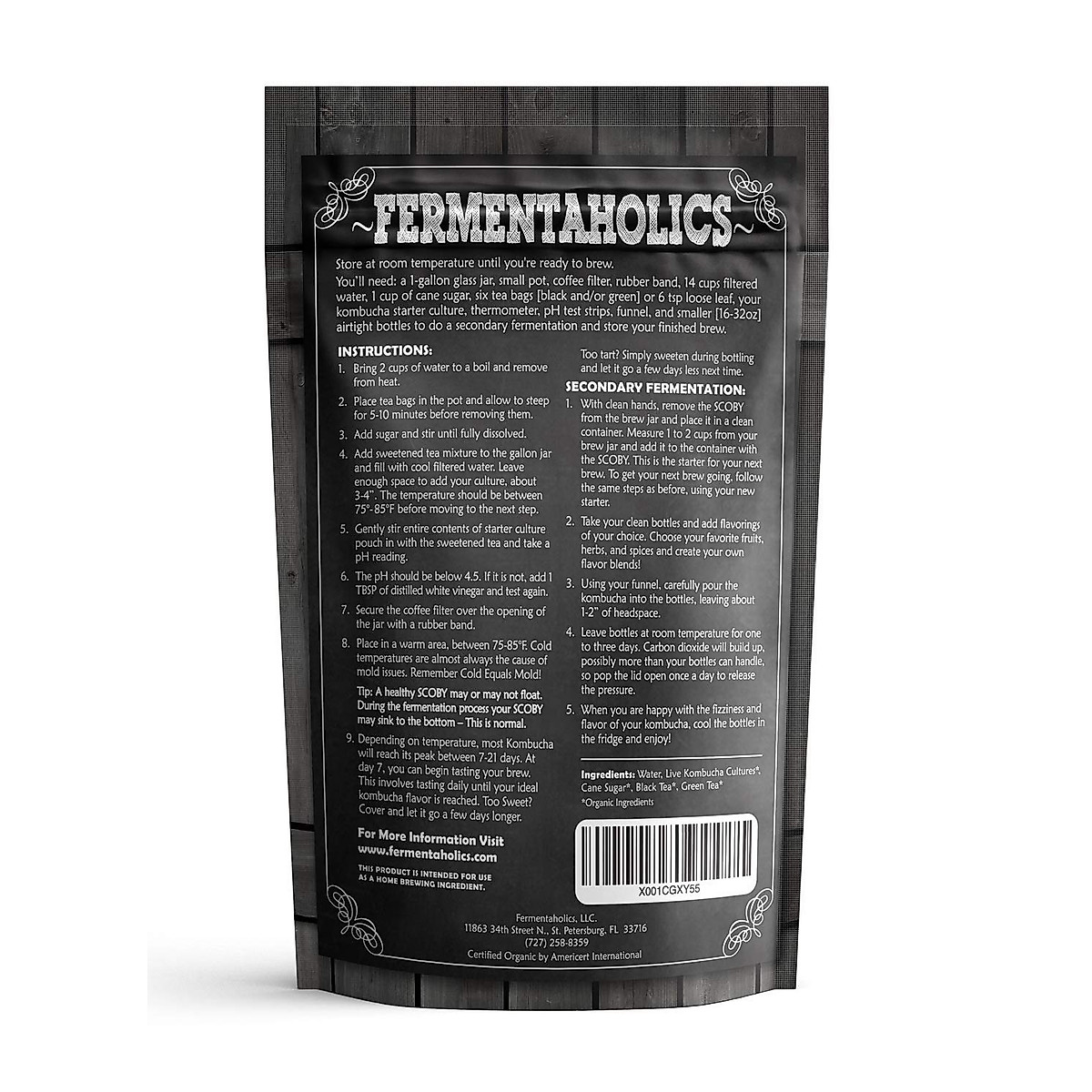 Fermentaholics ORGANIC Kombucha SCOBY With Twelve Ounces of Starter Tea - Live Starter Culture - Makes A One Gallon Batch - 1.5 Cups of Strong Mature Starter Tea - Brew Your Own Kombucha